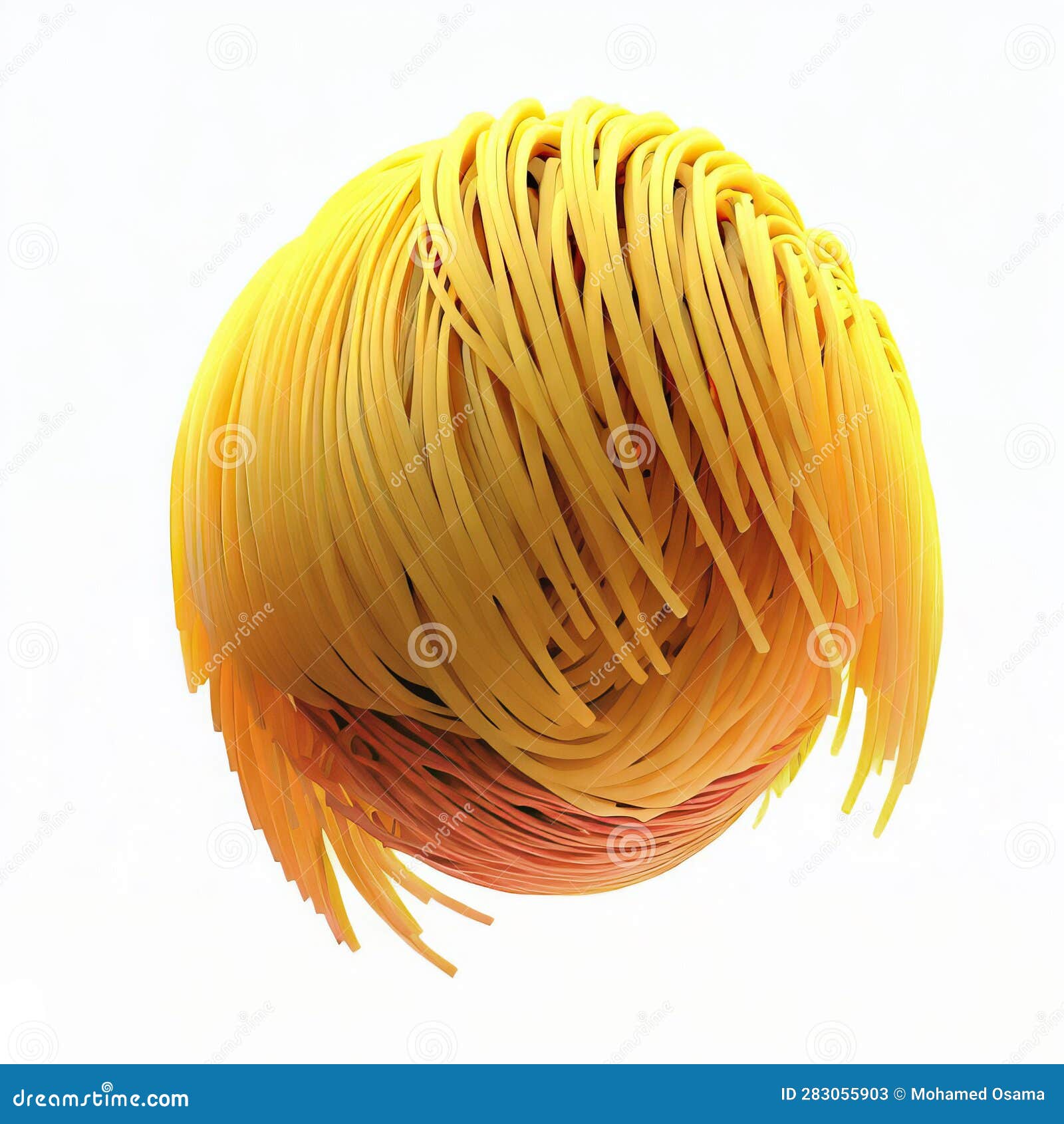 3D Realistic Photo Render of Spaghetti Strings with Vegetables Stock ...