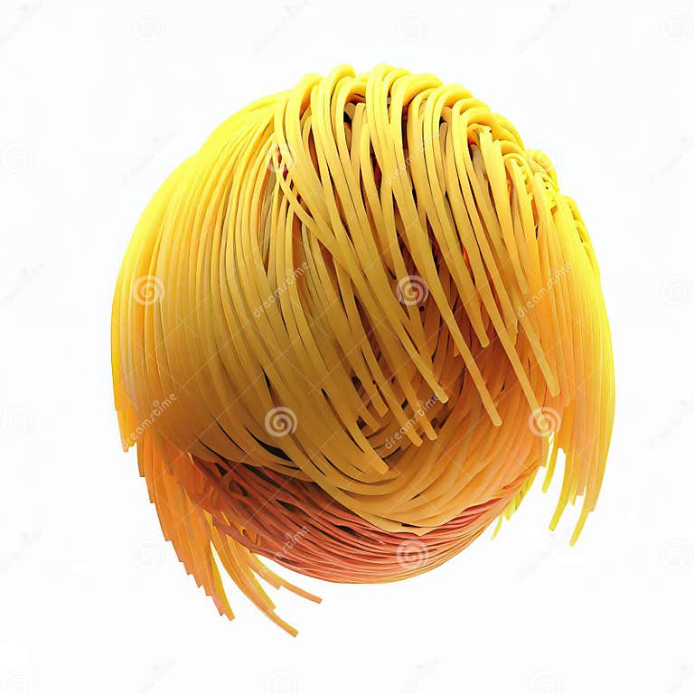 3D Realistic Photo Render of Spaghetti Strings with Vegetables Stock ...