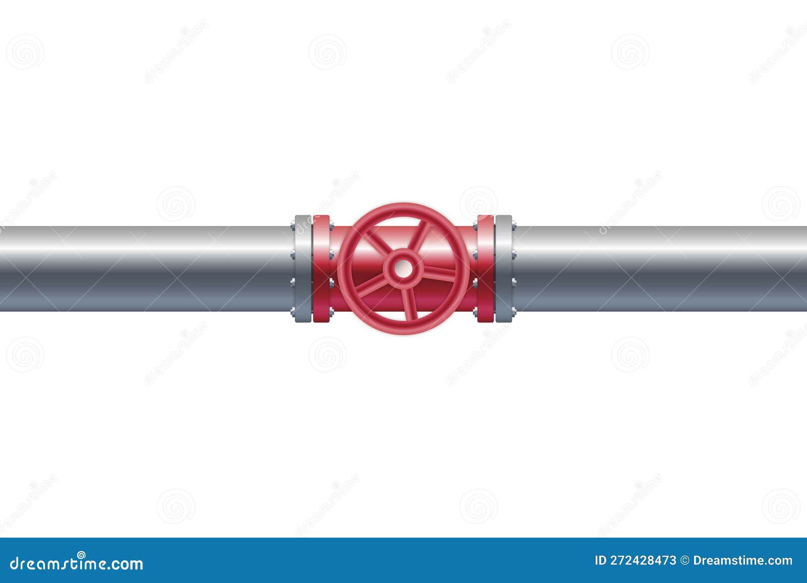 3d Realistic Pipe with Valve and Piping System Stock Illustration ...
