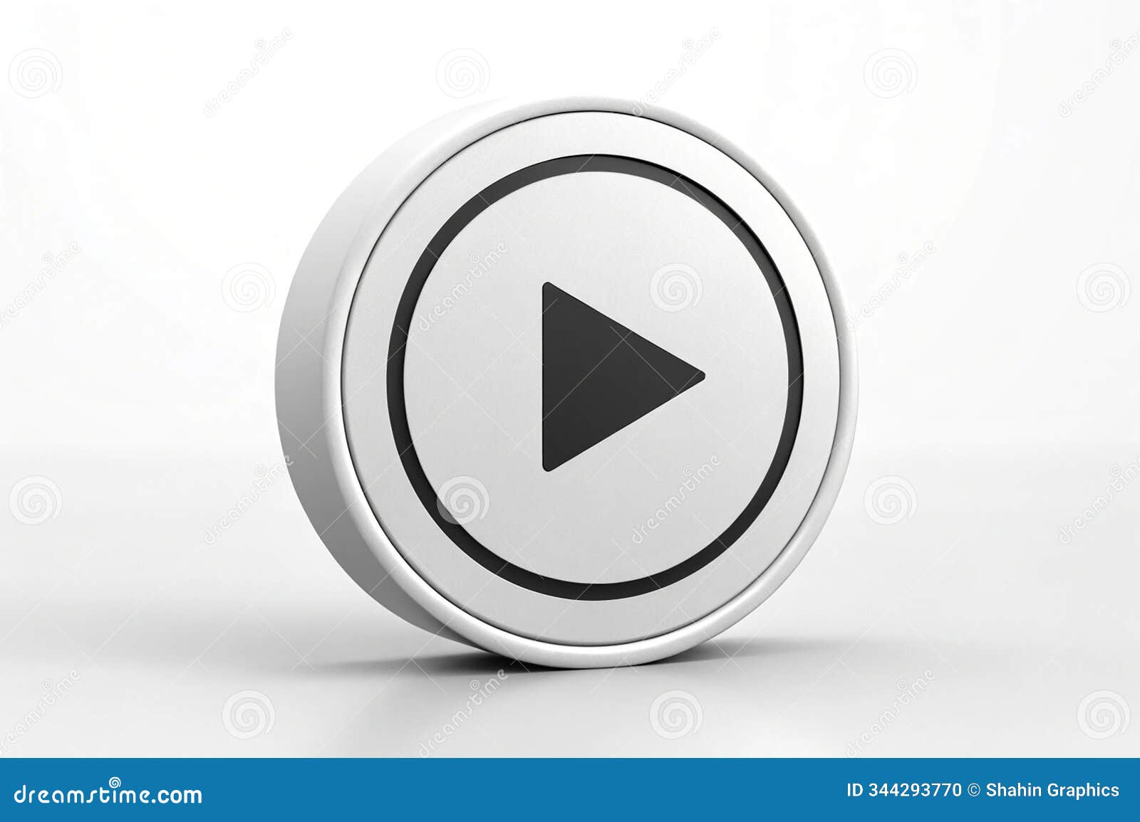 3d Realistic Play Button Illustration Stock Illustration - Illustration ...