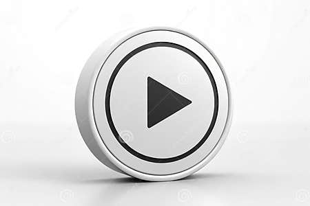 3d Realistic Play Button Illustration Stock Illustration - Illustration ...