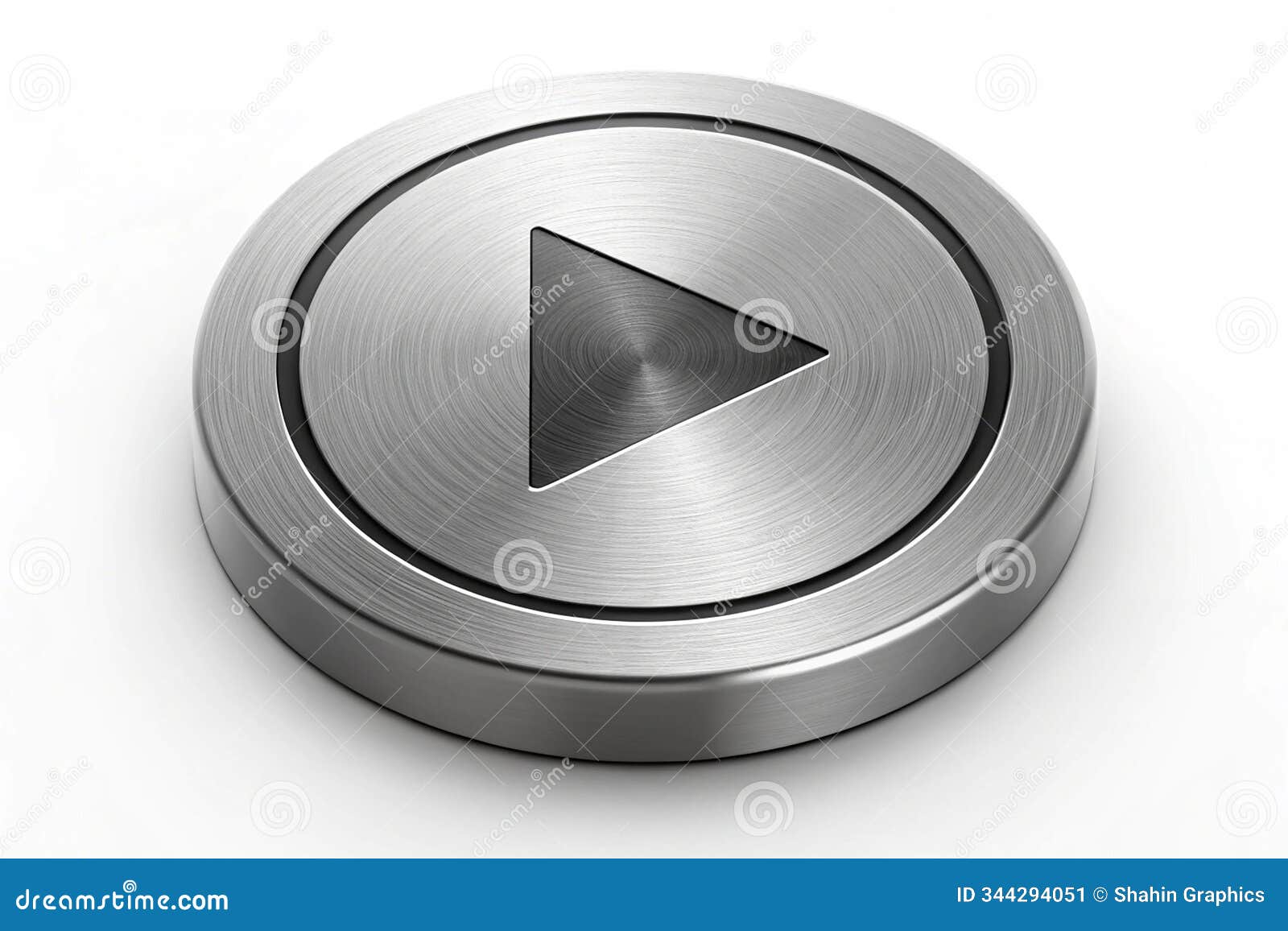 3d Realistic Play Button Illustration Stock Illustration - Illustration ...