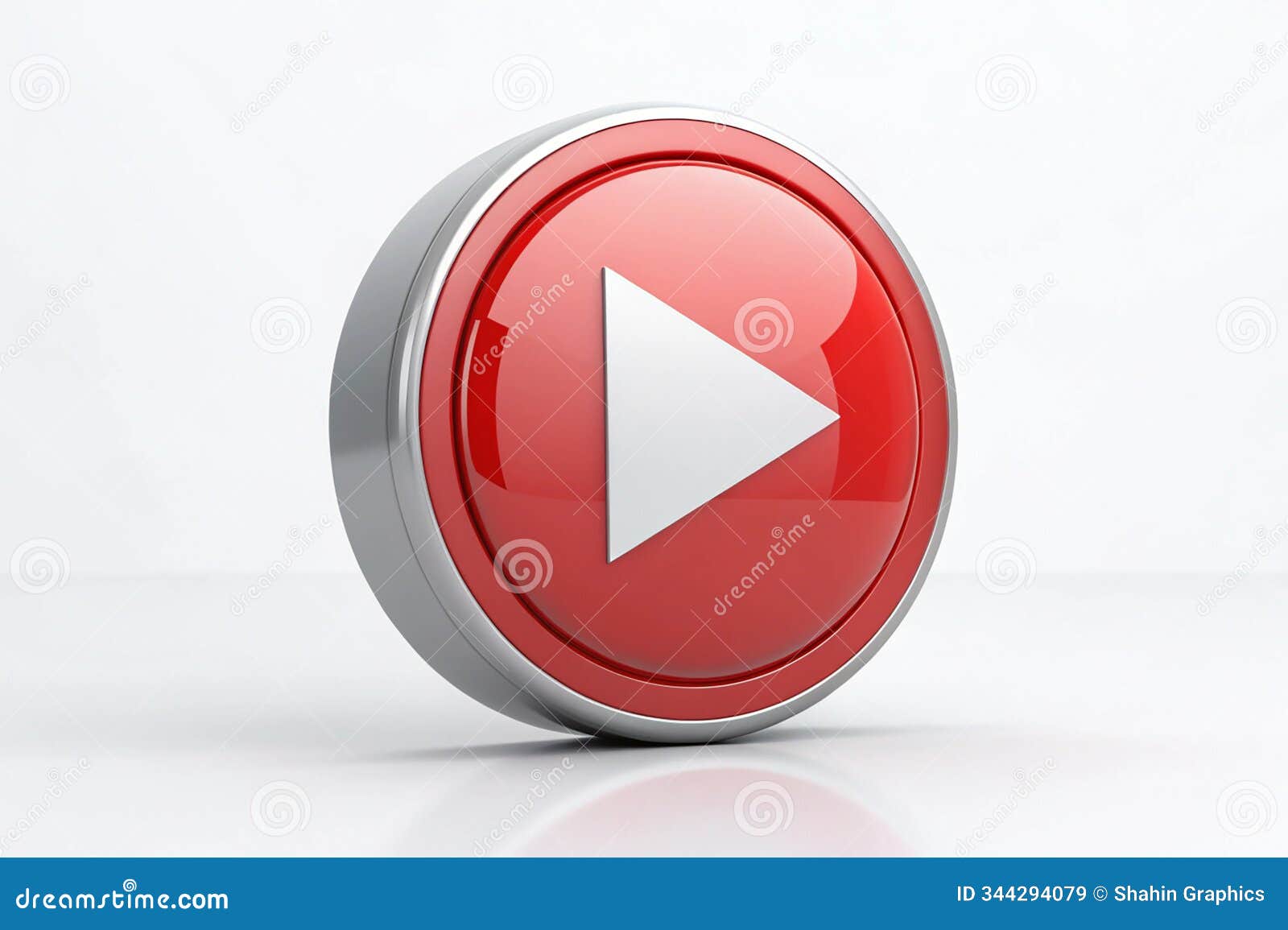 3d Realistic Play Button Illustration Stock Illustration - Illustration ...