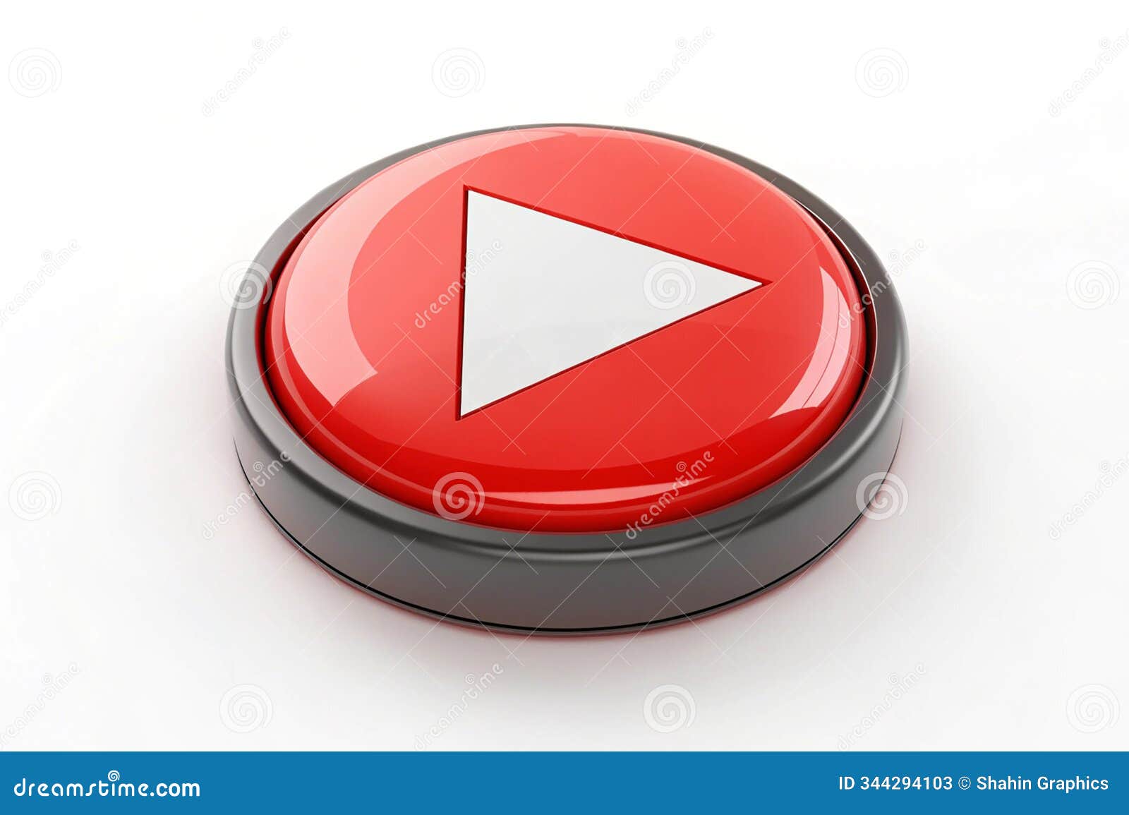 3d Realistic Play Button Illustration Stock Illustration - Illustration ...