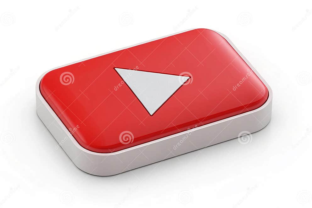 3d Realistic Play Button Illustration Stock Illustration - Illustration ...