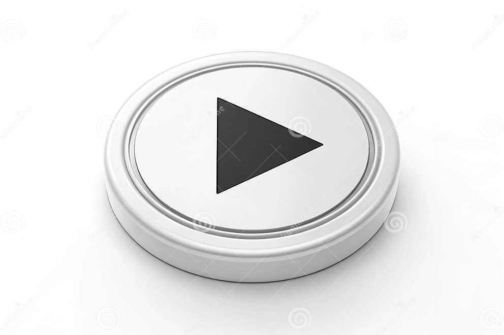 3d Realistic Play Button Illustration Stock Illustration - Illustration ...