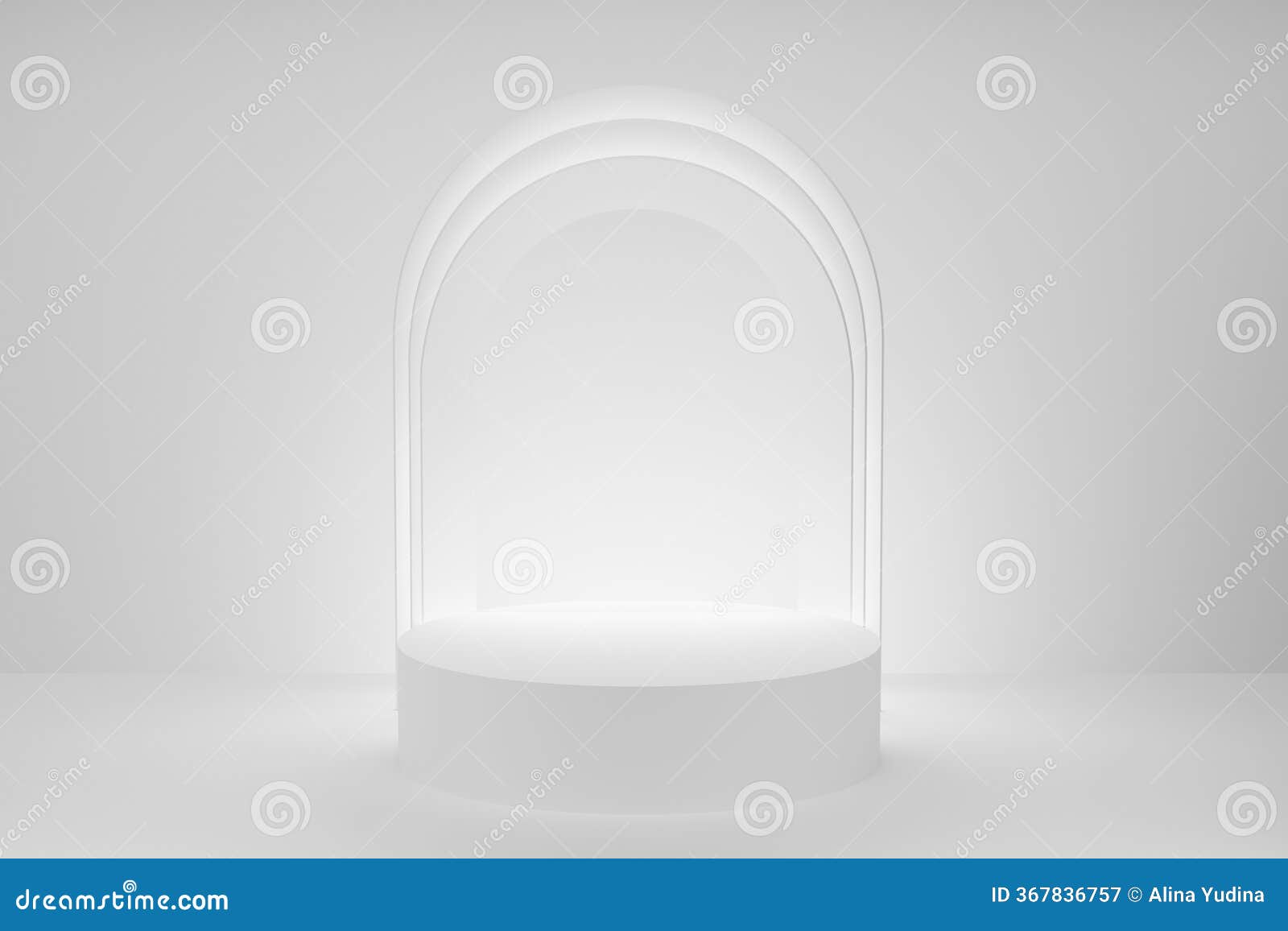 Realistic Podium. 3d Geometric Stage, Circle Empty White Stand ...