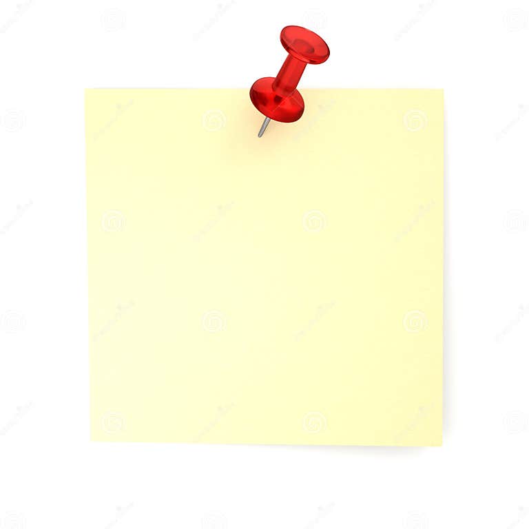 3D Realistic Post-it stock illustration. Illustration of pinned - 31812486