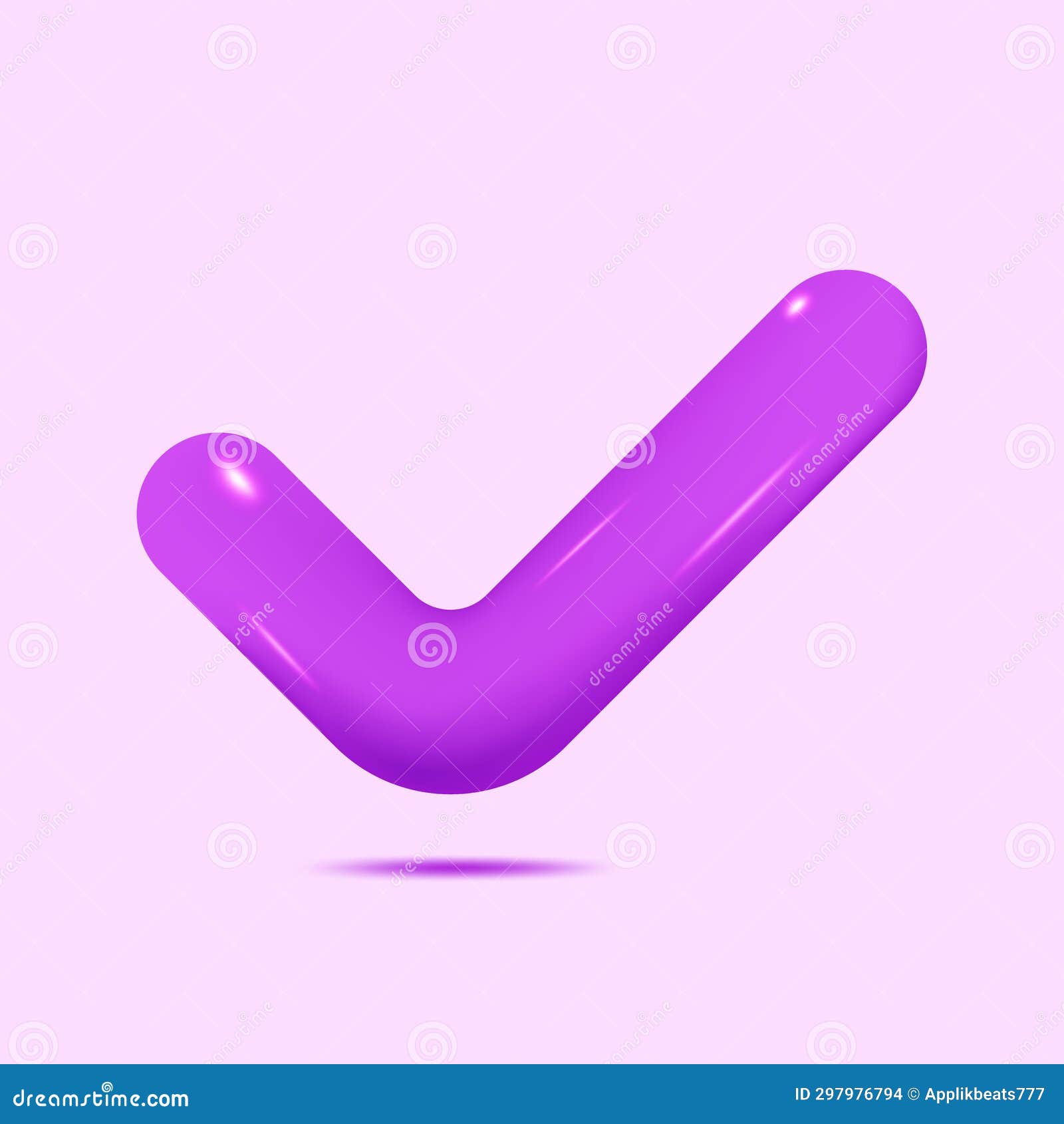 3d Realistic Purple Check Mark Icon. Vector Illustration Stock Vector ...