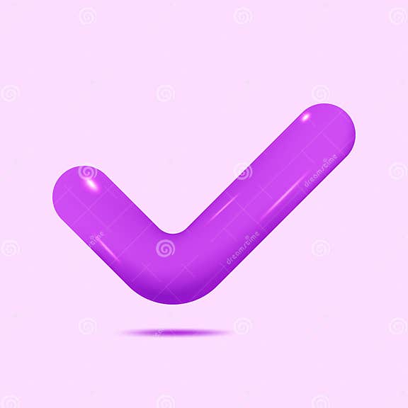 3d Realistic Purple Check Mark Icon. Vector Illustration Stock Vector ...