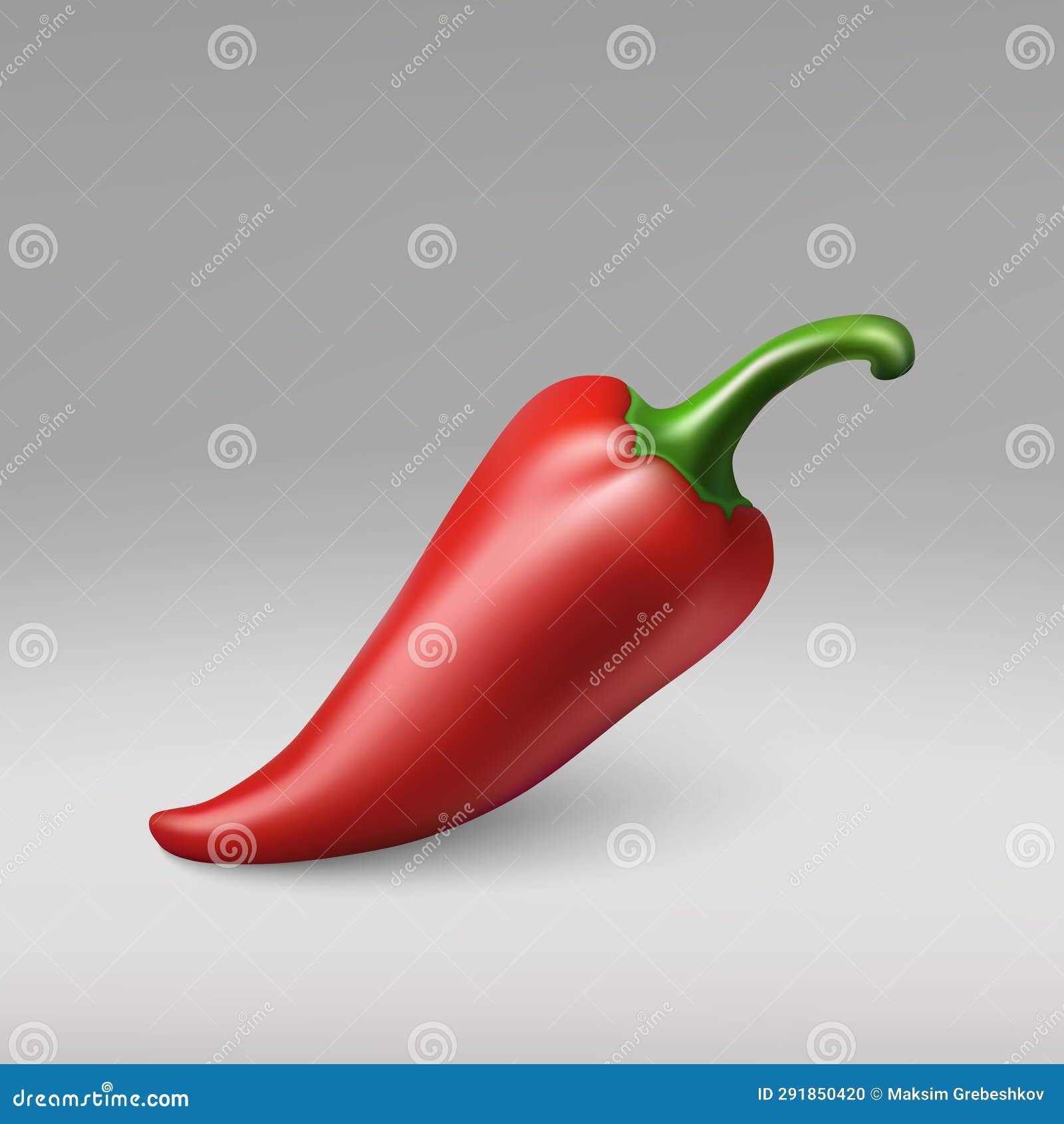 3d Realistic Red Hot Natural Chili Pepper, Isolated Image Stock ...
