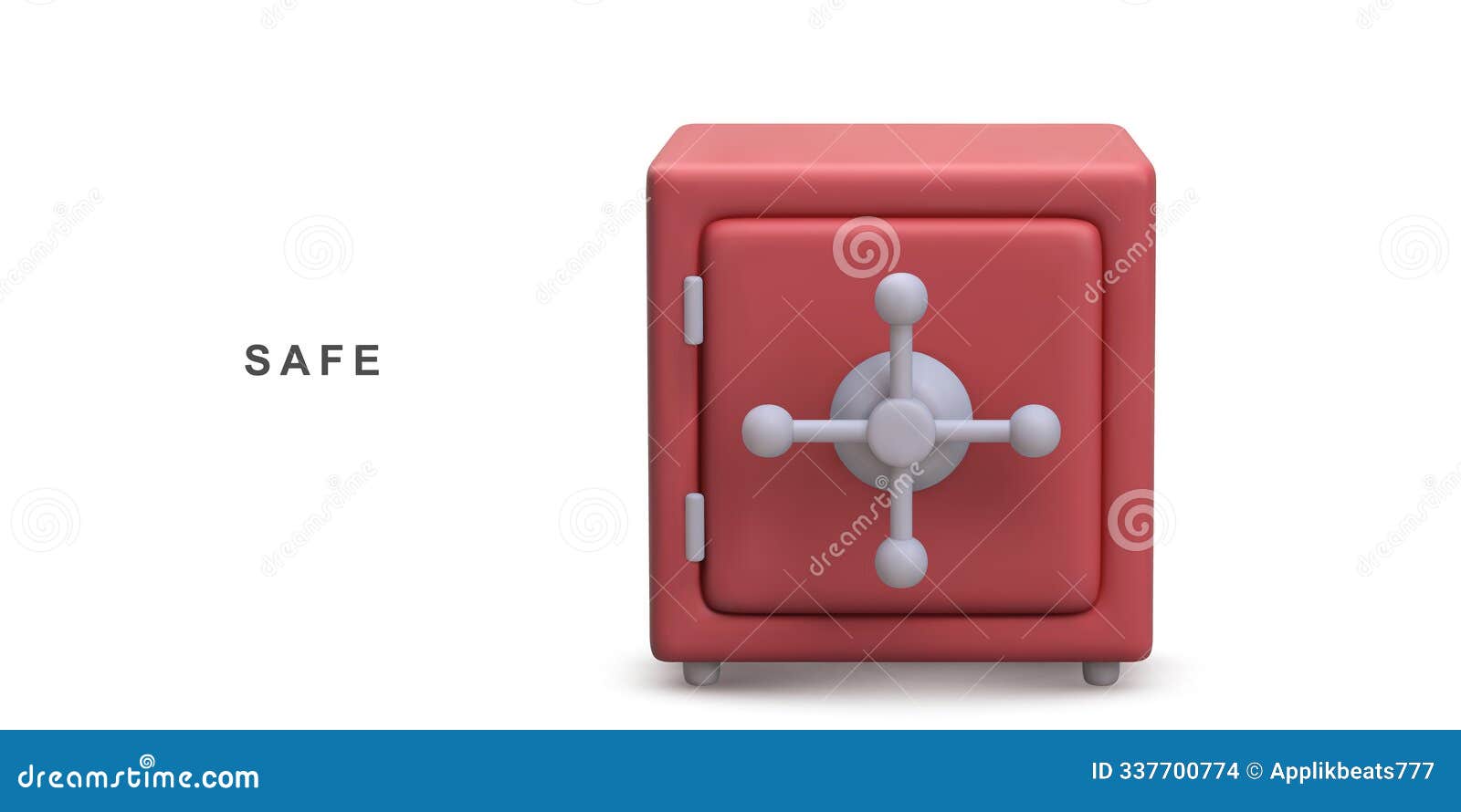 3d Realistic Red Safe Isolated on White Background. Vector Illustration ...