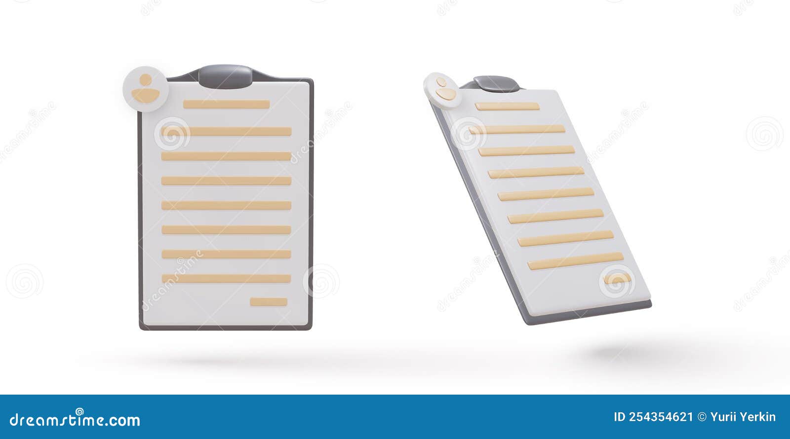 3d Realistic Render Documents Personal Data. Vector Illustration Stock ...