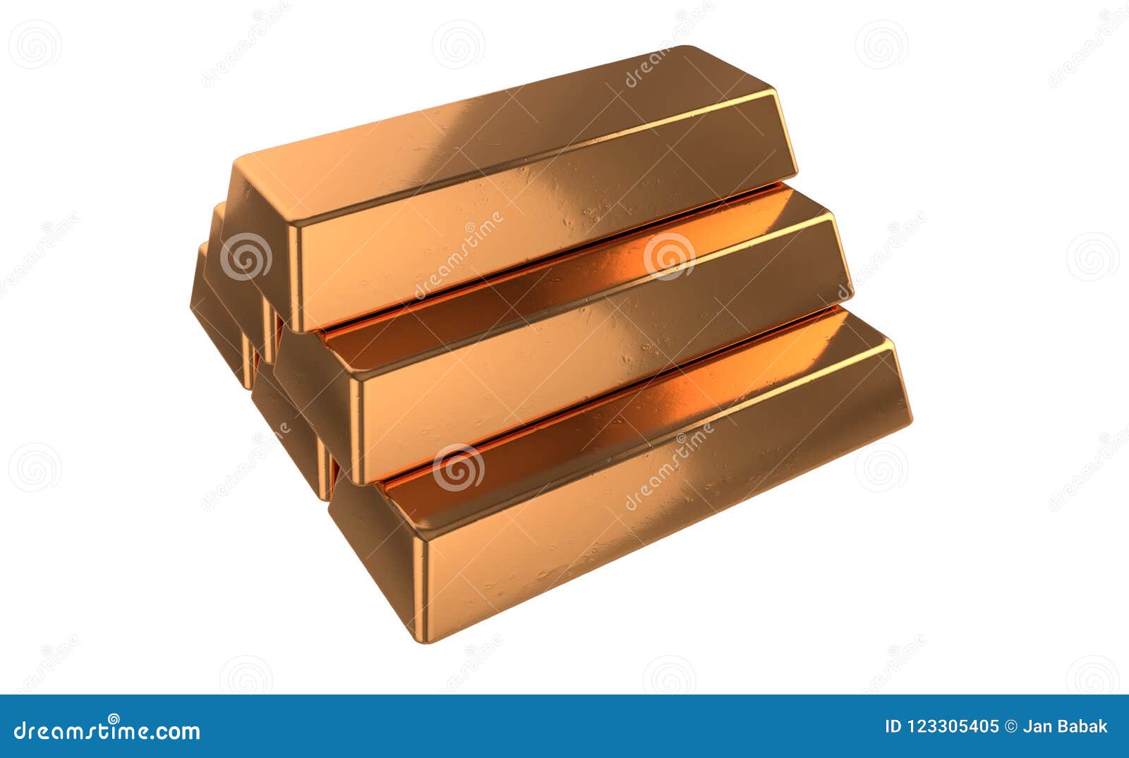 Bronz Or Copper Bar Set Isolated On White Background Royalty-Free Stock ...