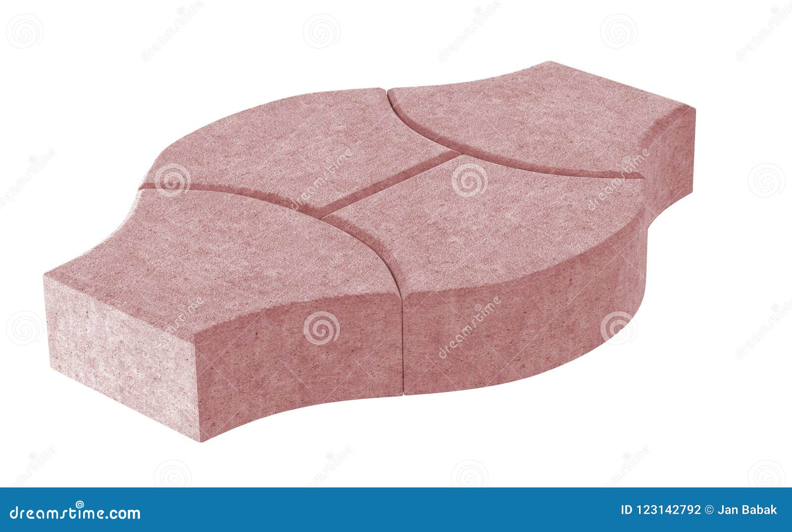 Red Lock Paving Bricks. Isolated on White Background Stock Illustration ...