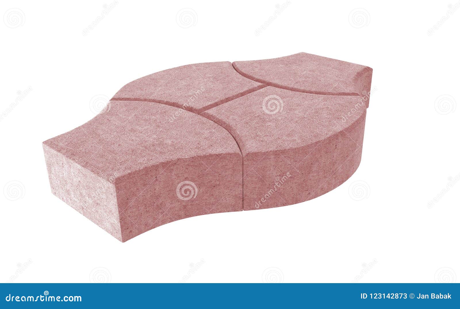 Red Lock Paving Bricks. Isolated on White Background Stock Illustration ...