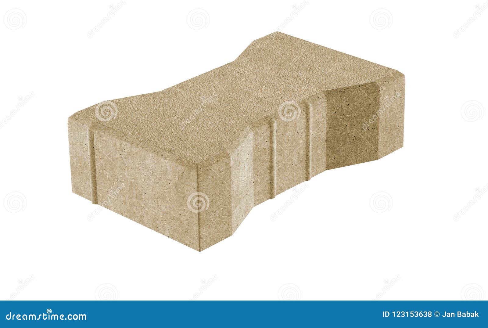 Render of Yellow Single Lock Paving Stone. Isolated on White Background ...