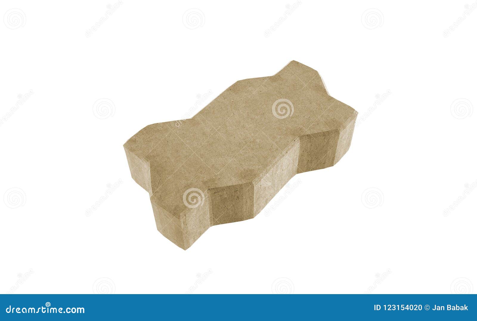 Render of Yellow Single Lock Paving Stone. Isolated on White Background ...