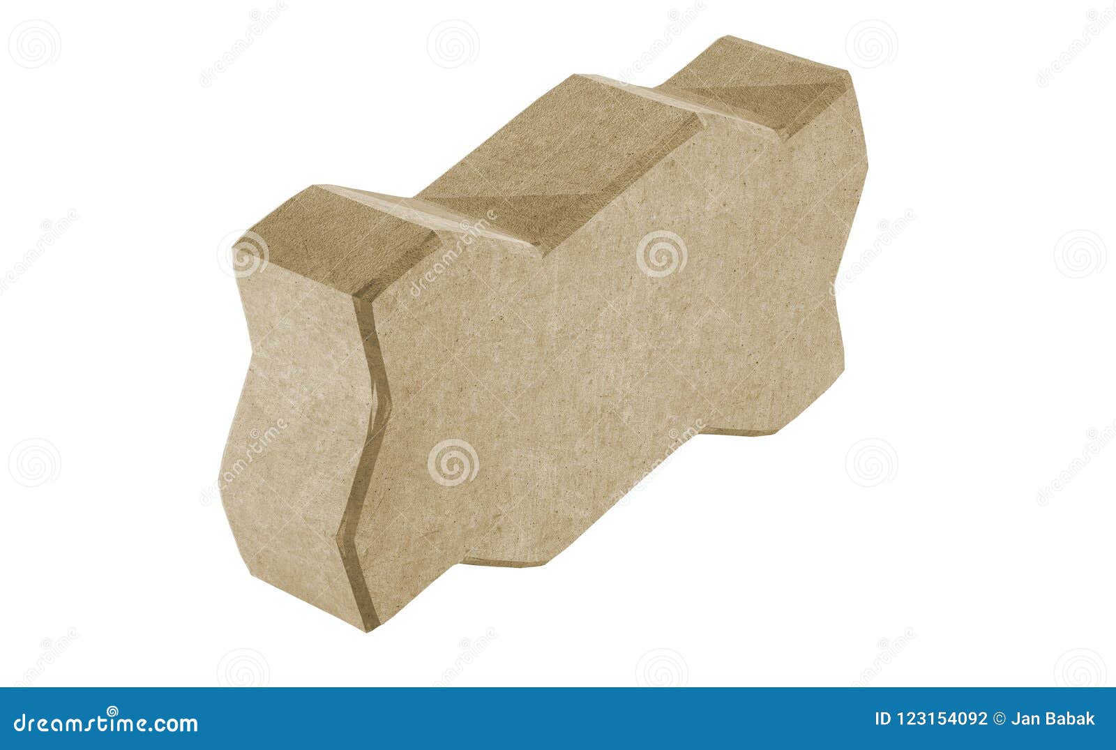 Render of Yellow Single Lock Paving Stone. Isolated on White Background ...