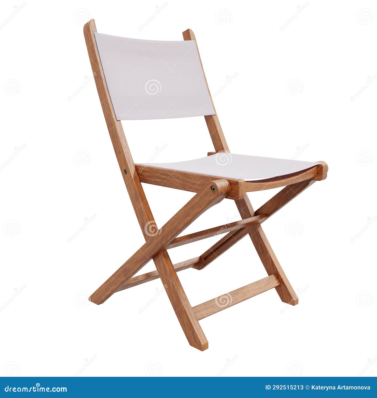 3D Realistic Rendering Wood Chair. Isolated on White Background Stock ...