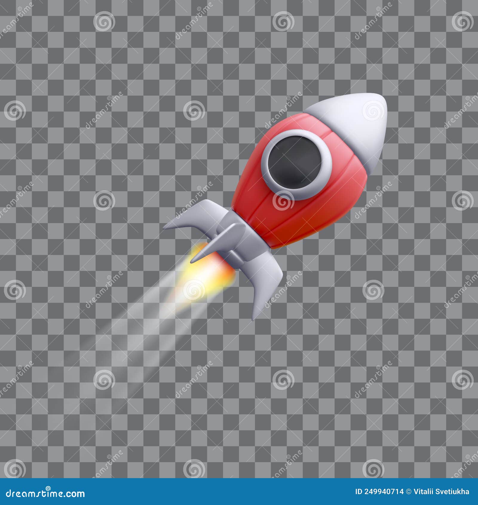 3d Realistic Rocket Isolated on Transparent Background. Vector ...