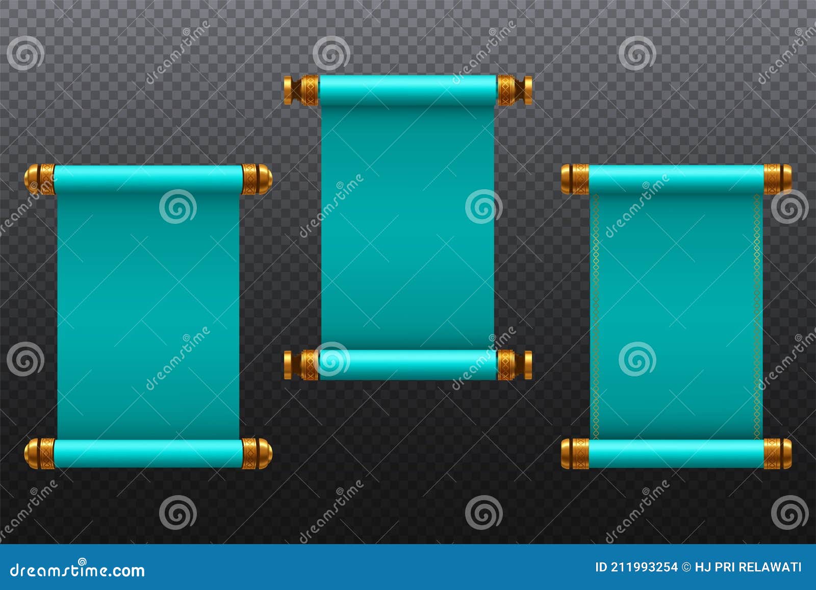 3d Realistic Scrolls Illustration on Transparent Background Stock ...