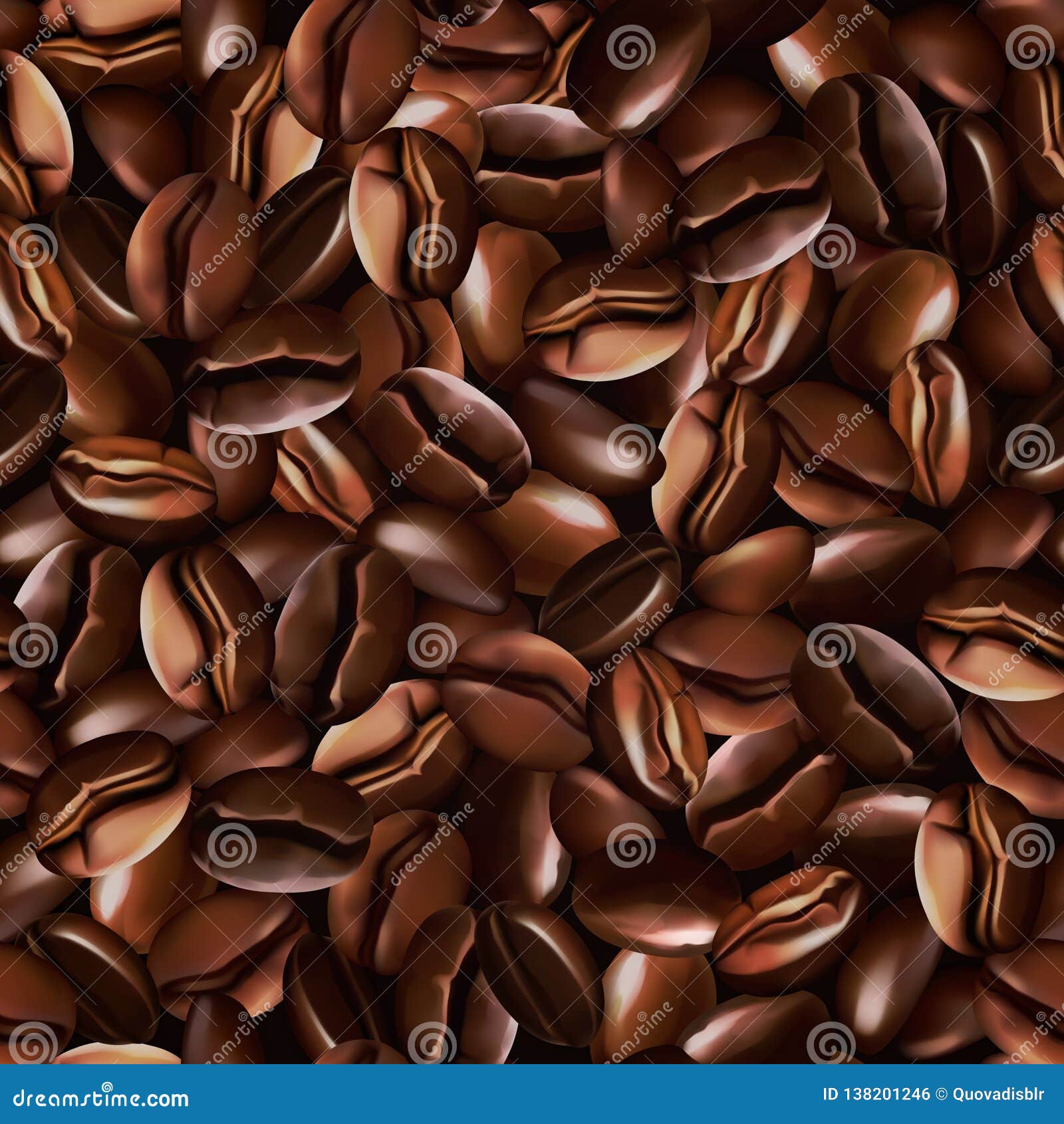 3D Realistic Seamless Vector Coffee Beans Texture Good Looking when ...
