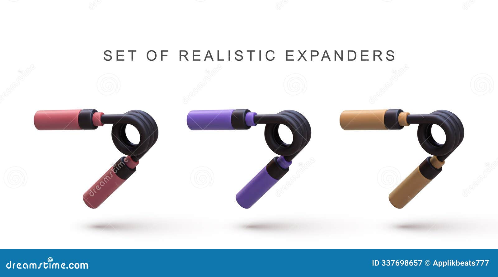 3d Realistic Set Carpal Expander on White Background. Vector ...