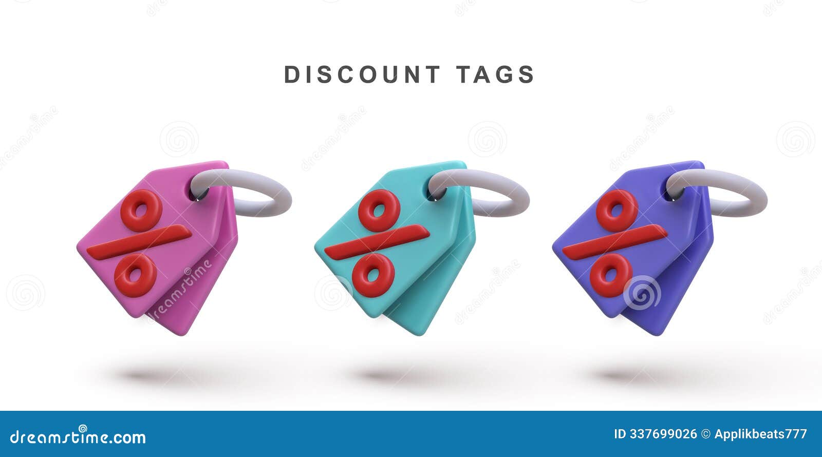 3d Realistic Set of Discount Tags. Vector Illustration Stock Vector ...