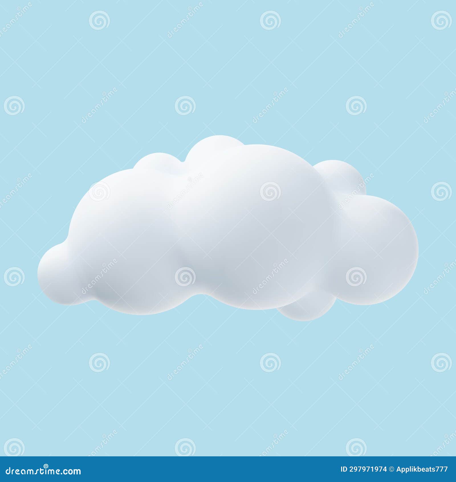 3d realistic simple clouds stock vector. Illustration of shape - 297971974