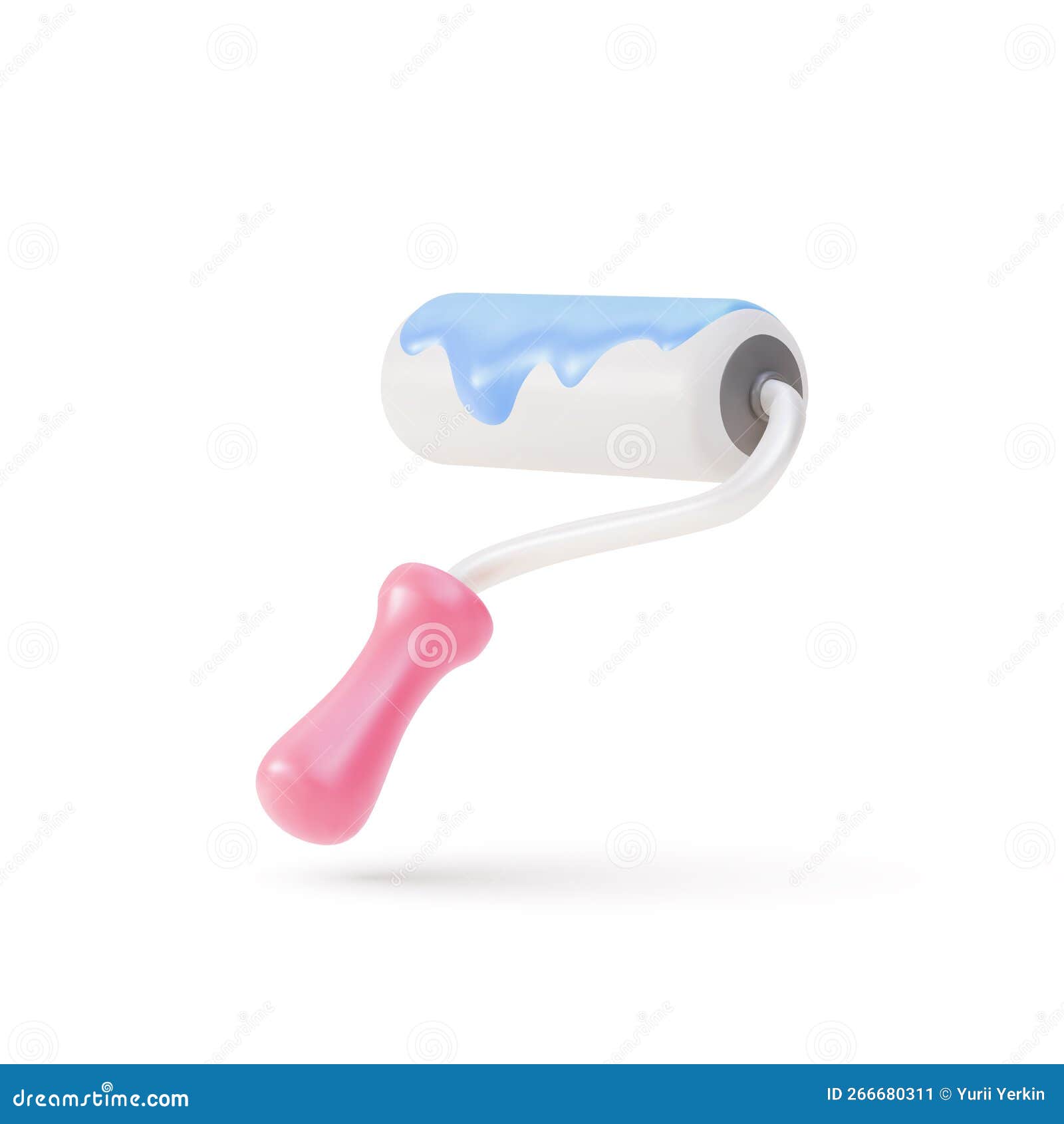 3d Realistic Simple Paint Roller. Vector Illustration Stock Vector ...
