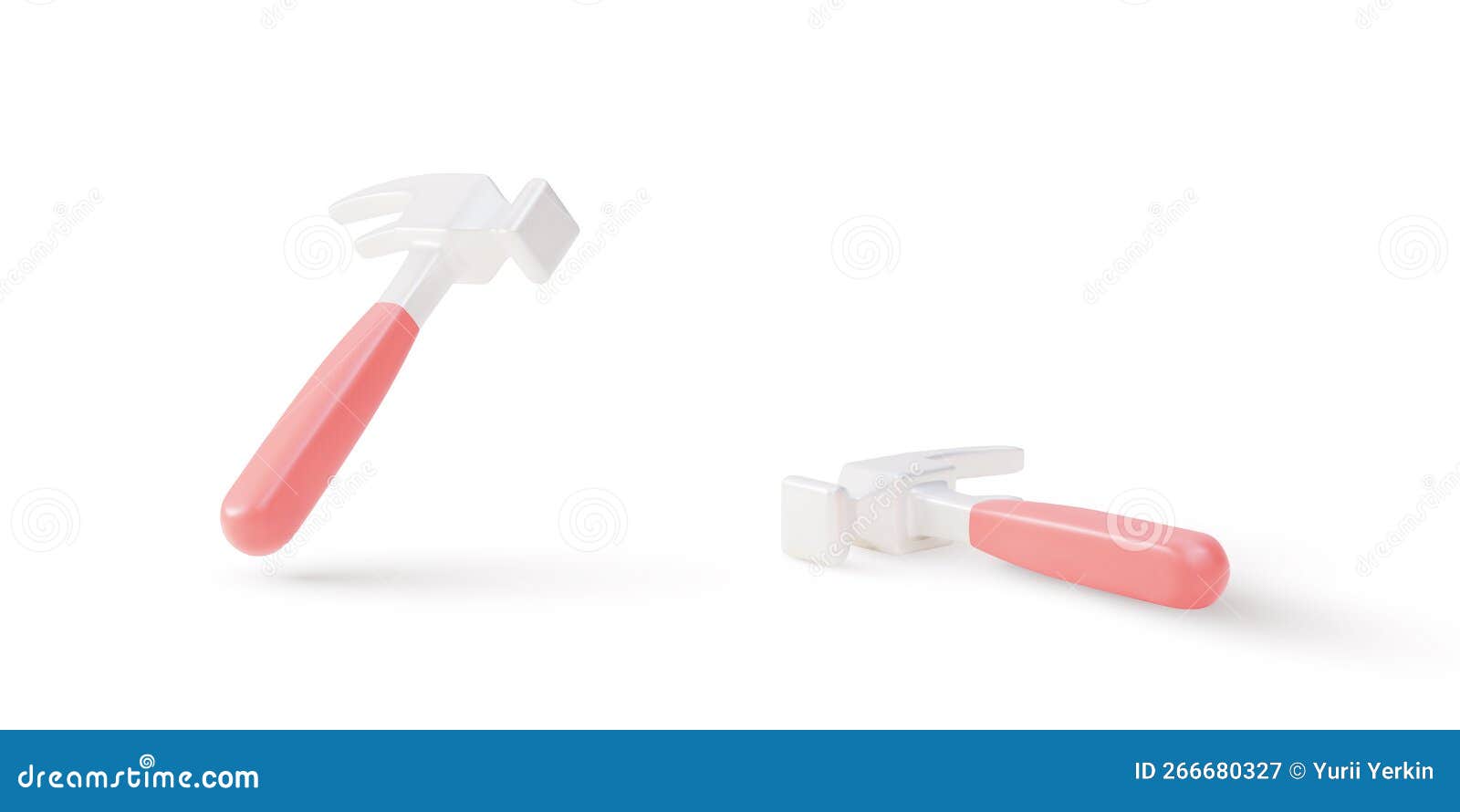 3d Realistic Simple with Two Hammer. Vector Illustration Stock Vector ...