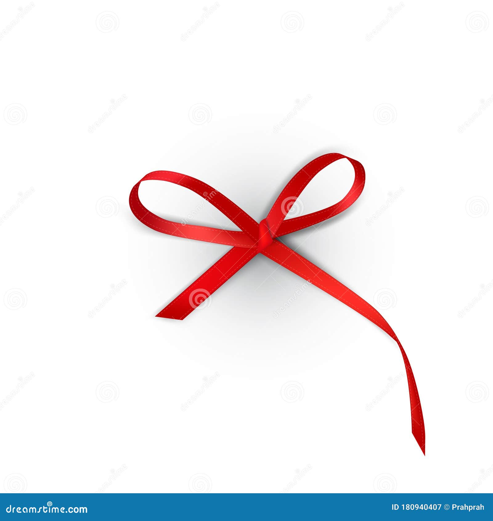 3D Realistic Small Red Bow with Shadow Stock Vector - Illustration of ...