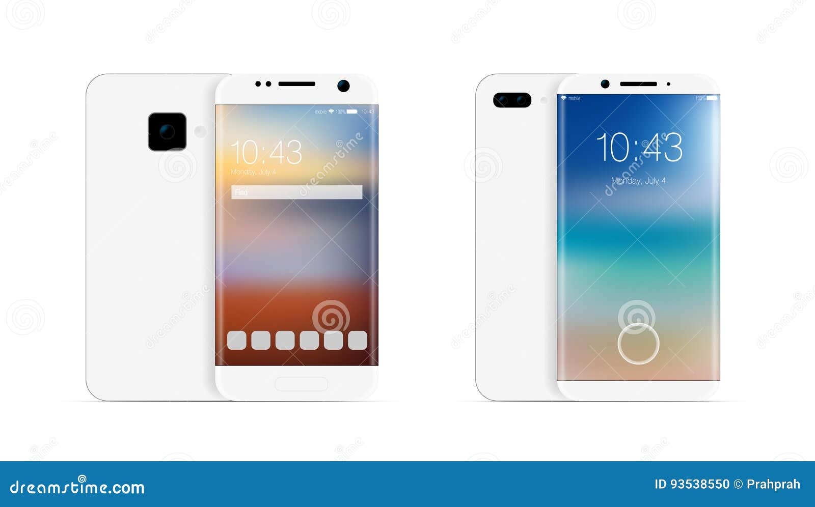 3D Realistic Smartphone Mobile Phone Stock Illustration - Illustration ...