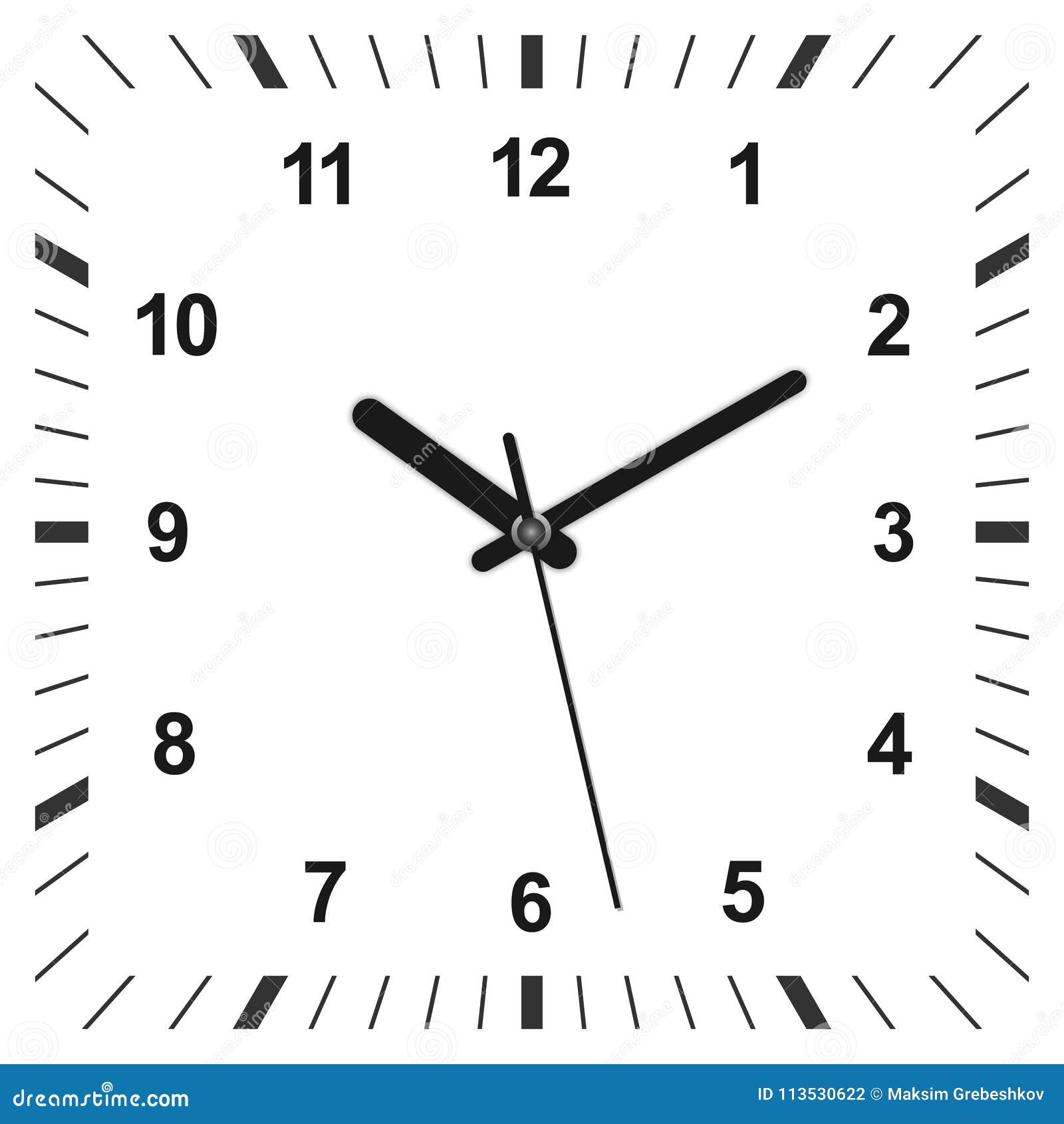 3d realistic clock stock vector. Illustration of dial - 113530622