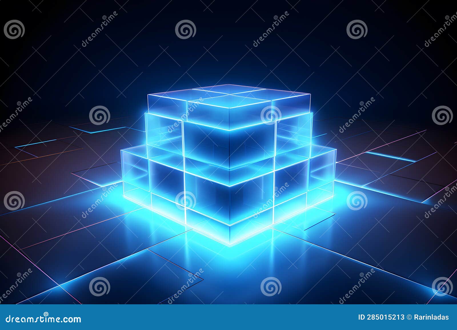 3D Realistic Square Texture with LED Lights. Generative AI Stock ...