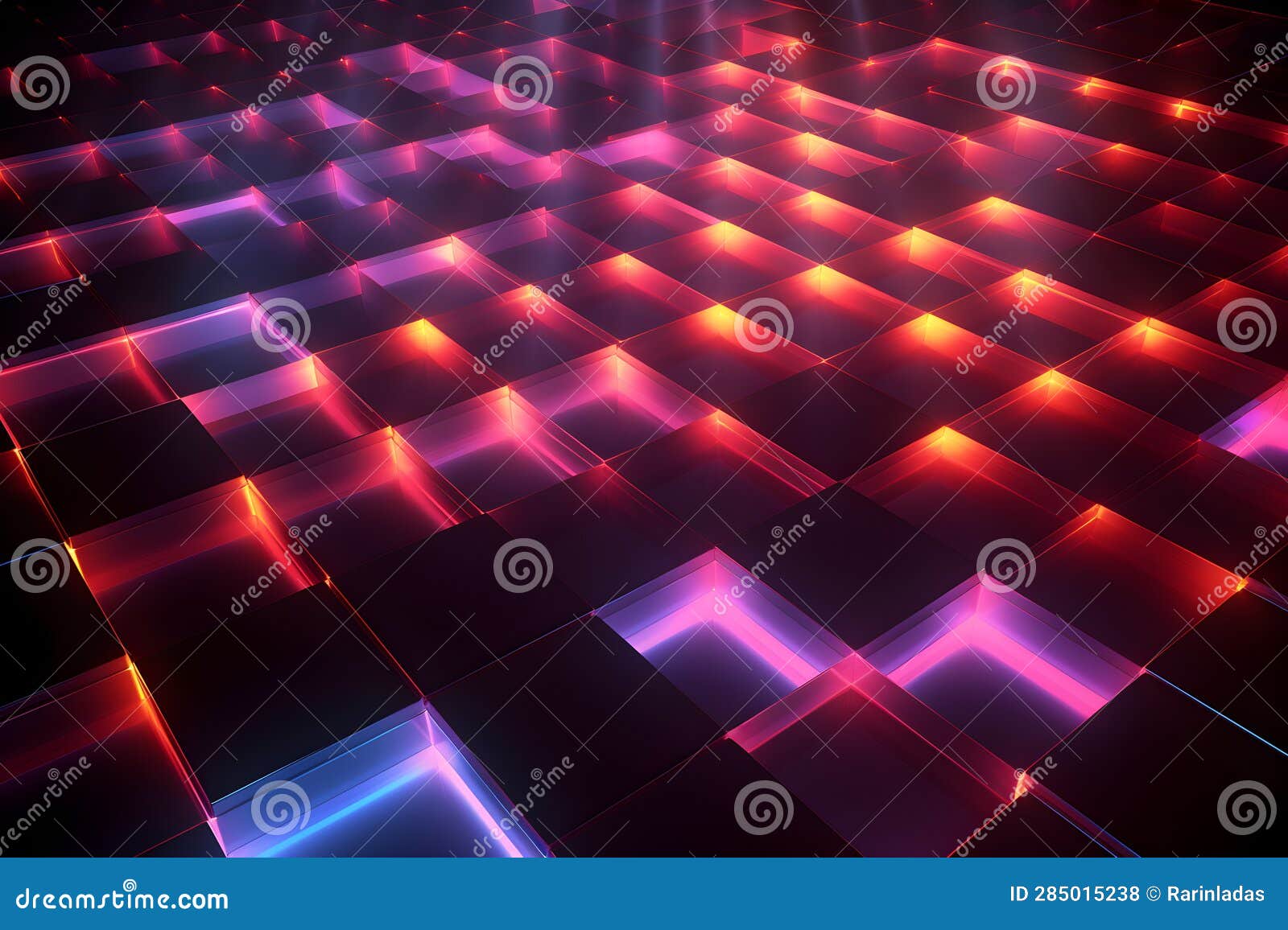 3D Realistic Square Texture with LED Lights. Generative AI Stock ...