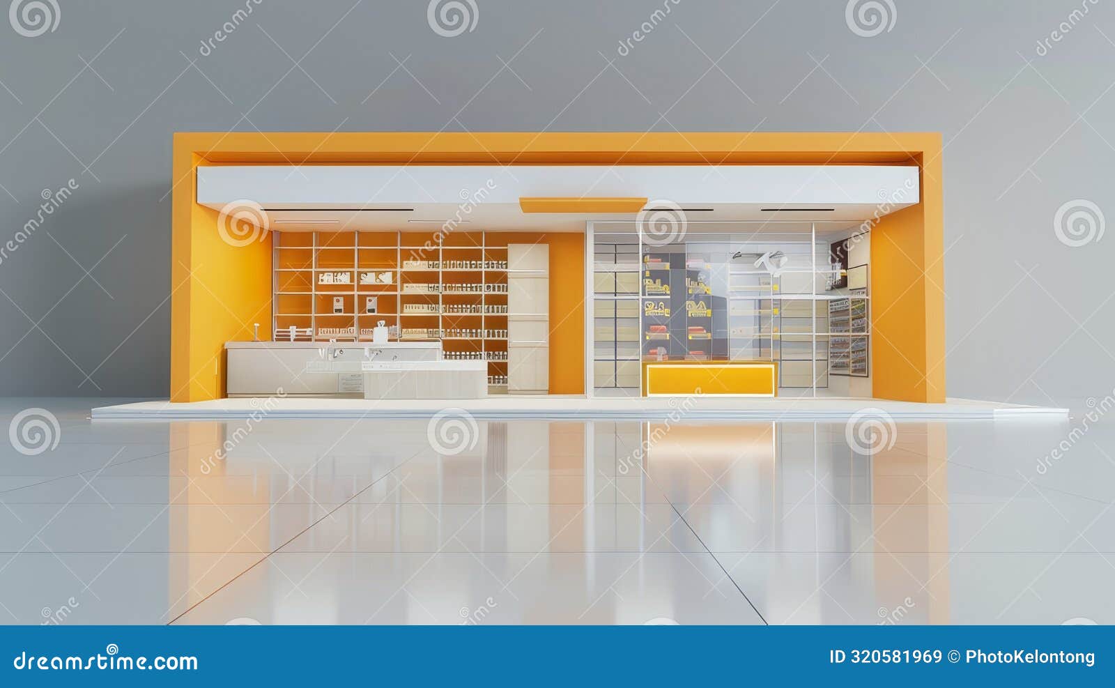 3d Realistic Store. Online Shopping Concept Stock Illustration ...