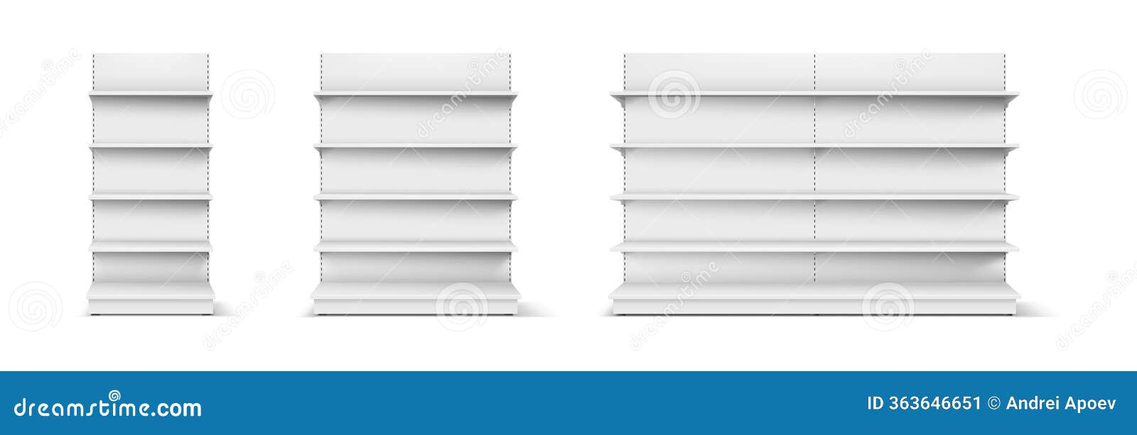 3D Realistic Supermarket Shelf Mockup With Multiple Perspectives ...