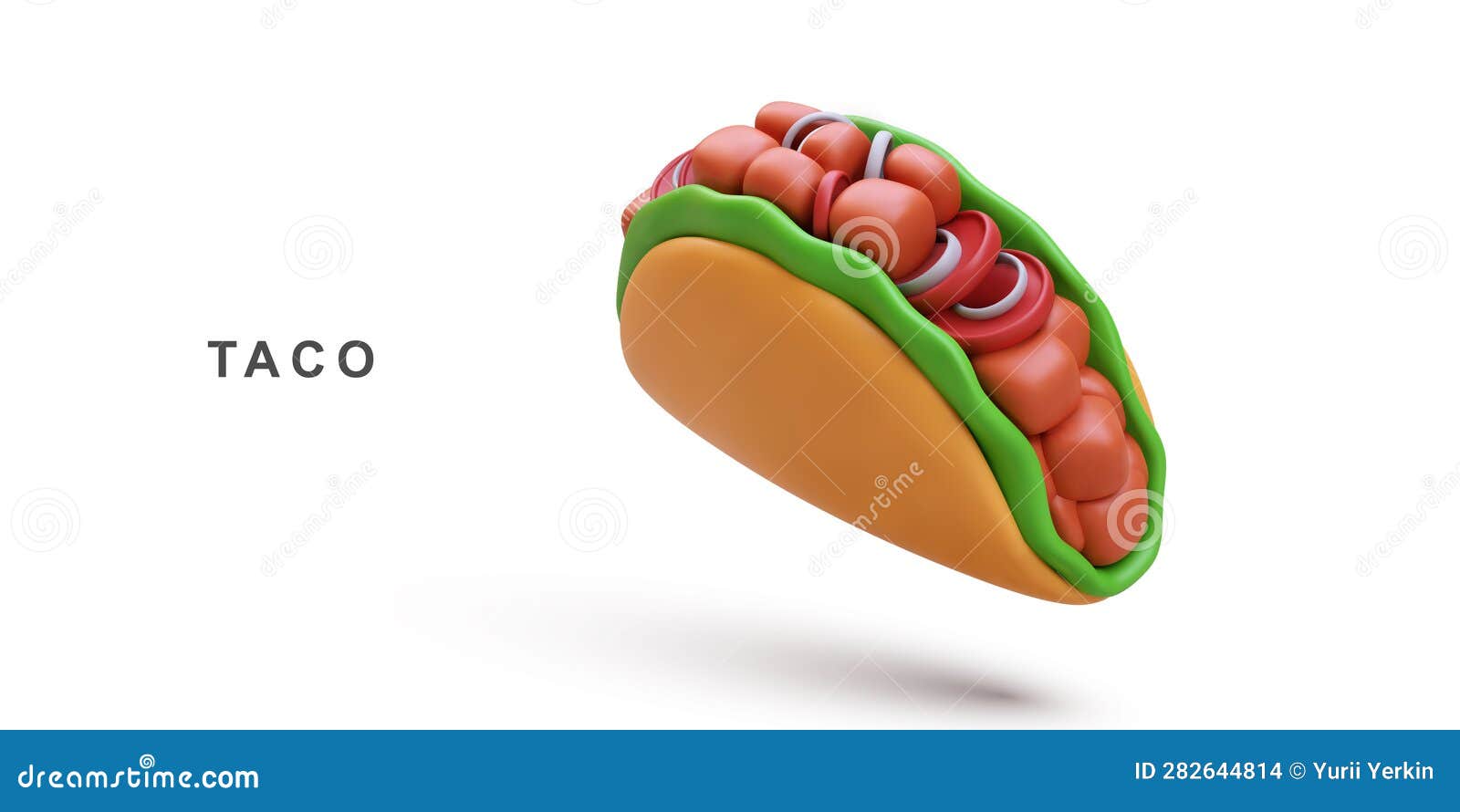 3d Realistic Taco. Vector Illustration Stock Vector - Illustration of ...