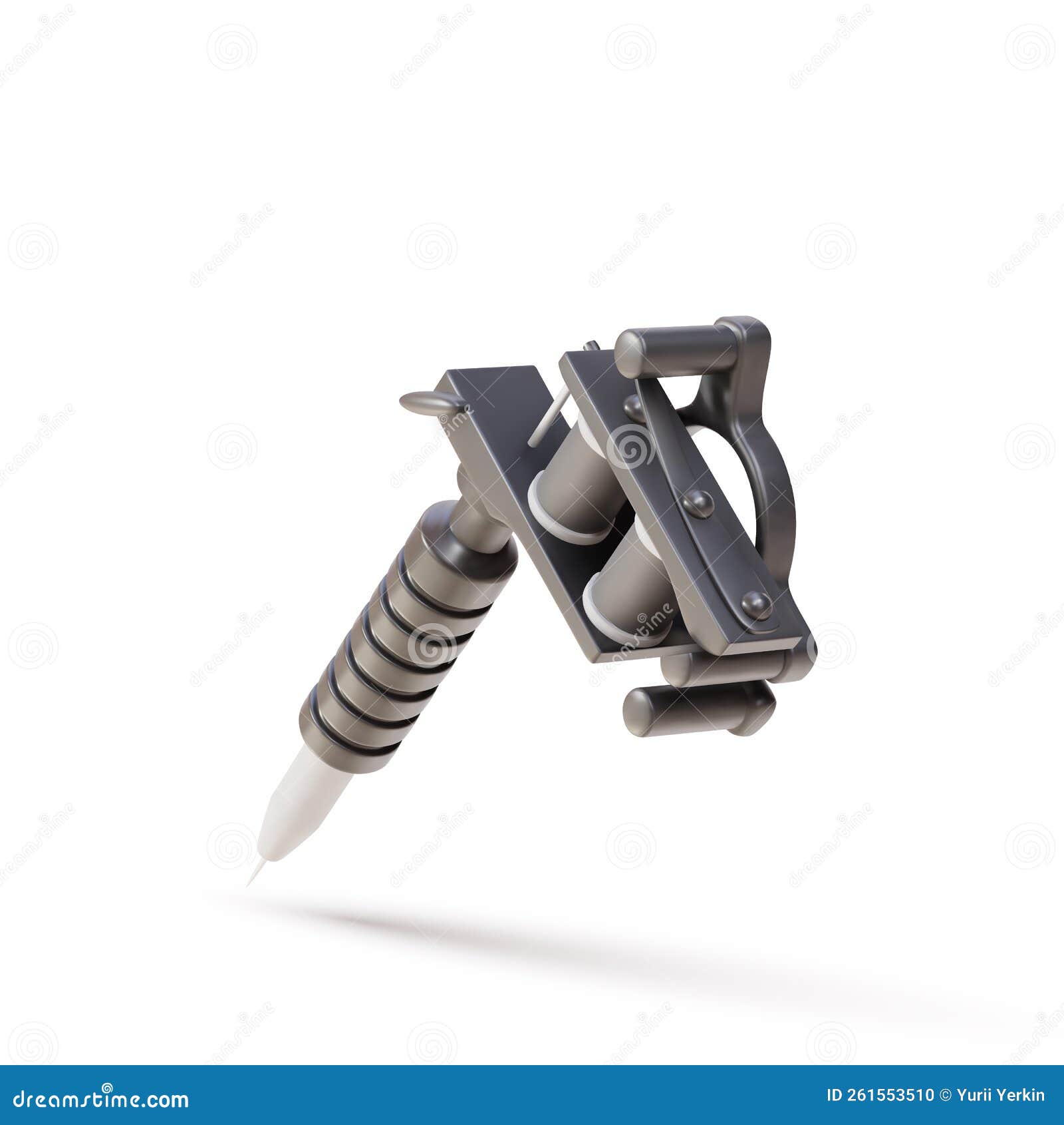 3d Realistic Tattoo Machine with Black Metal Elements. Vector ...