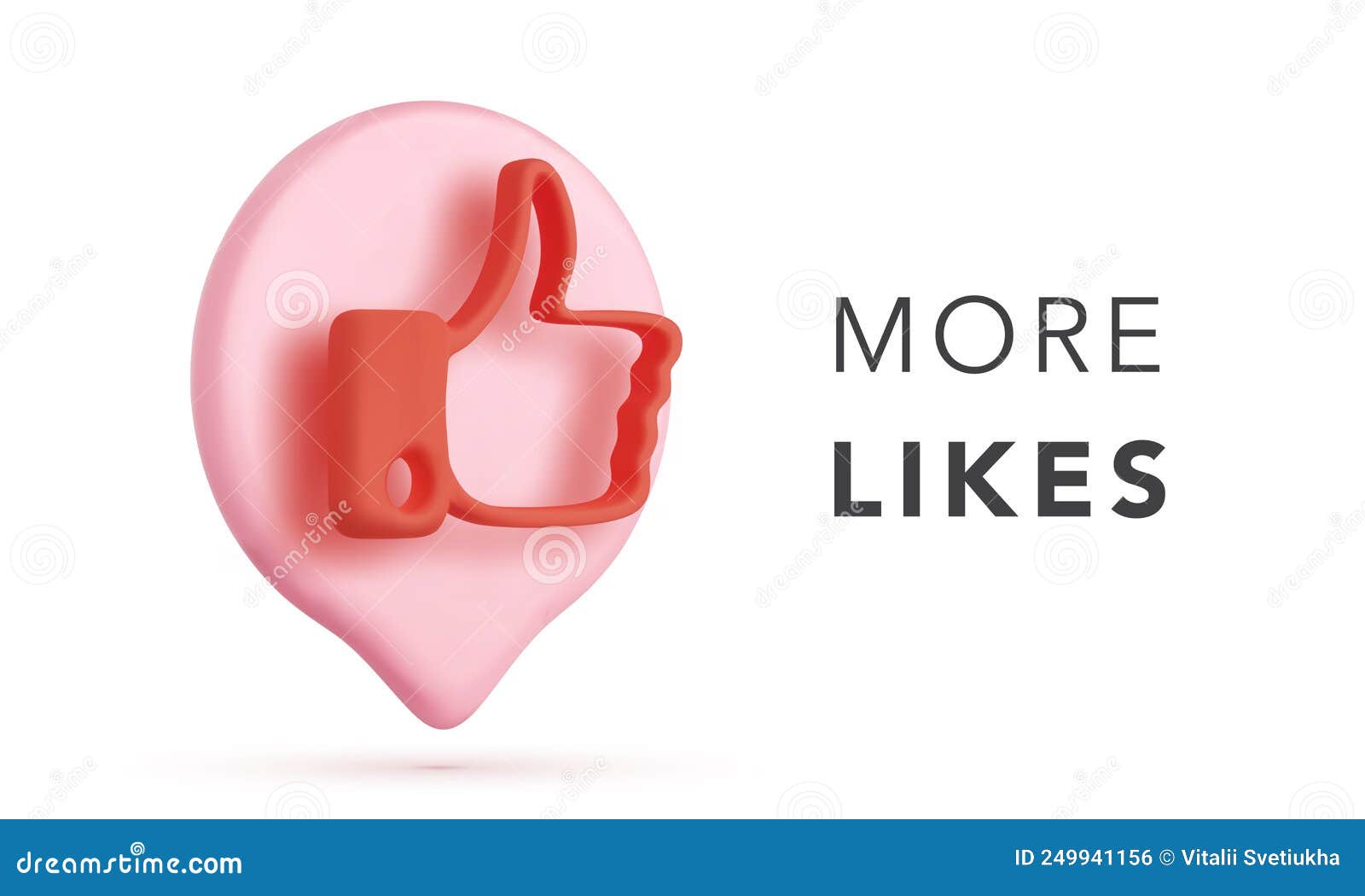 3d Realistic Thumbs Up on Bubble with Shadow. Concept Design for Promo ...