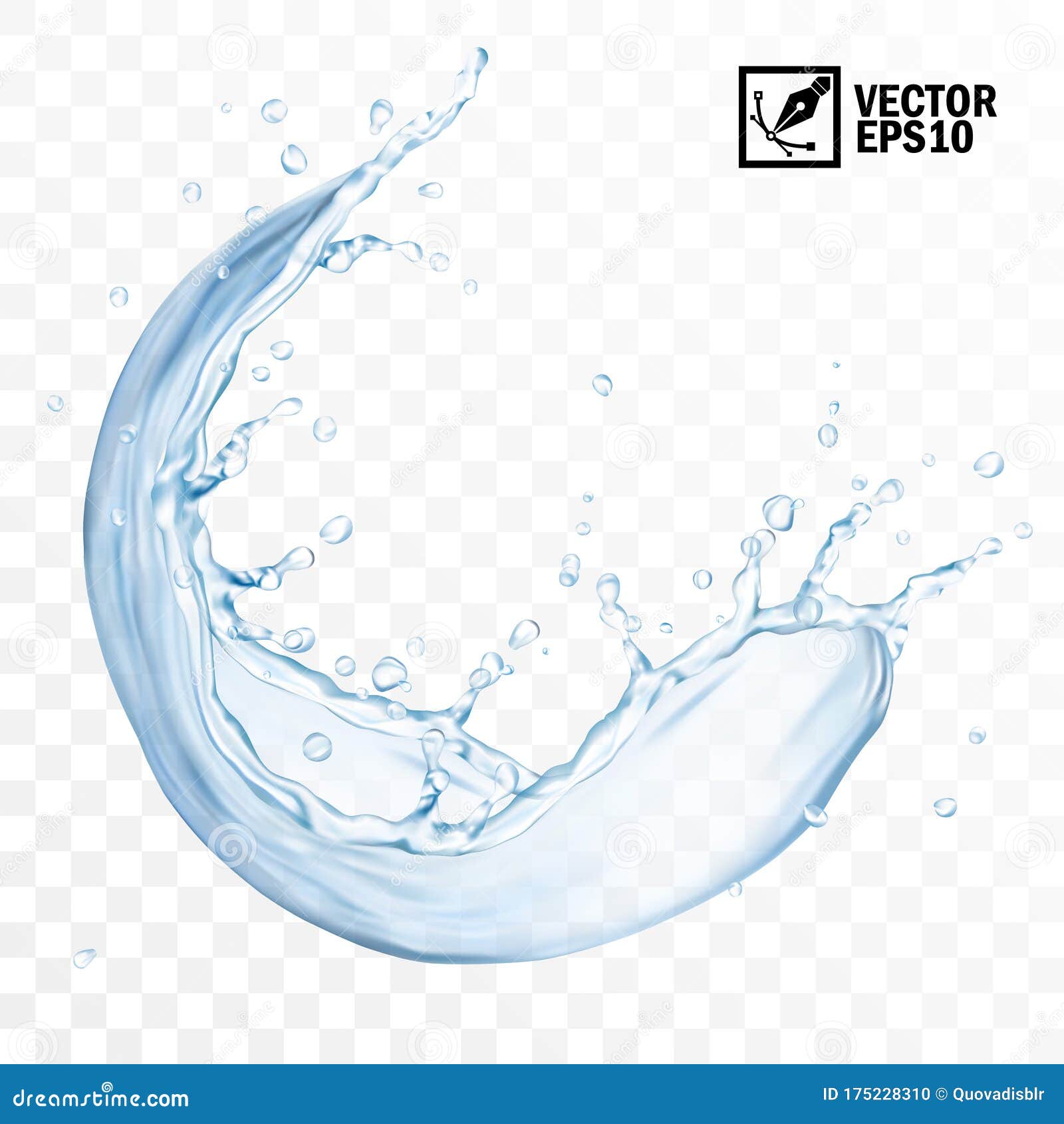 3D Realistic Transparent Isolated Vector Circle Splash of Water with ...