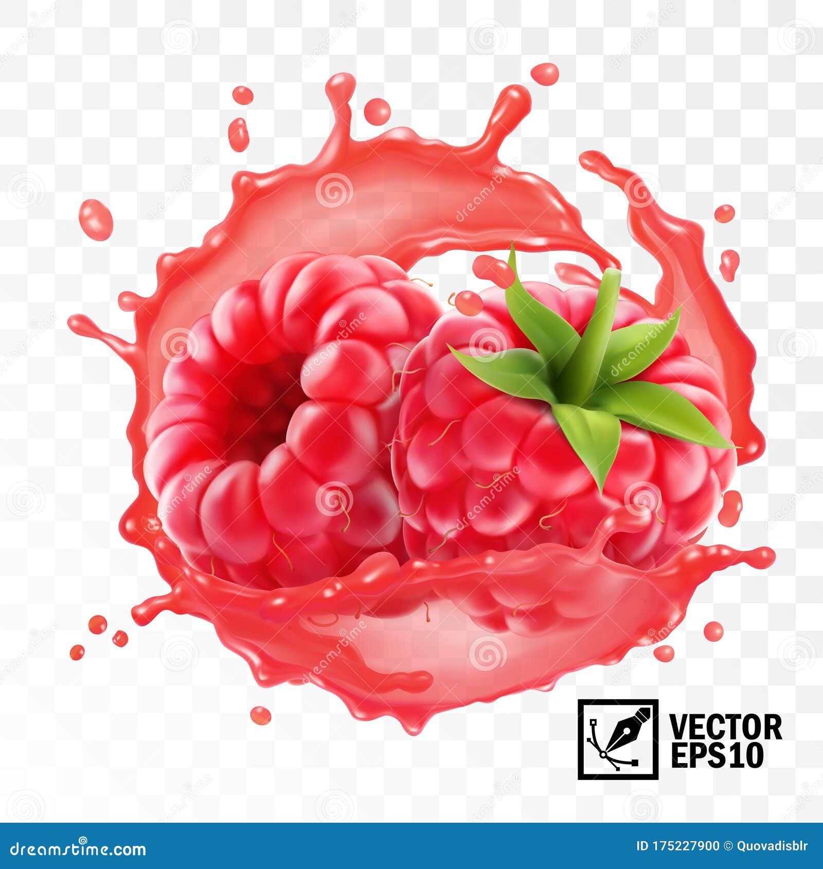 3d Realistic Transparent Isolated Vector, Peeled Raspberry Fruit in a ...