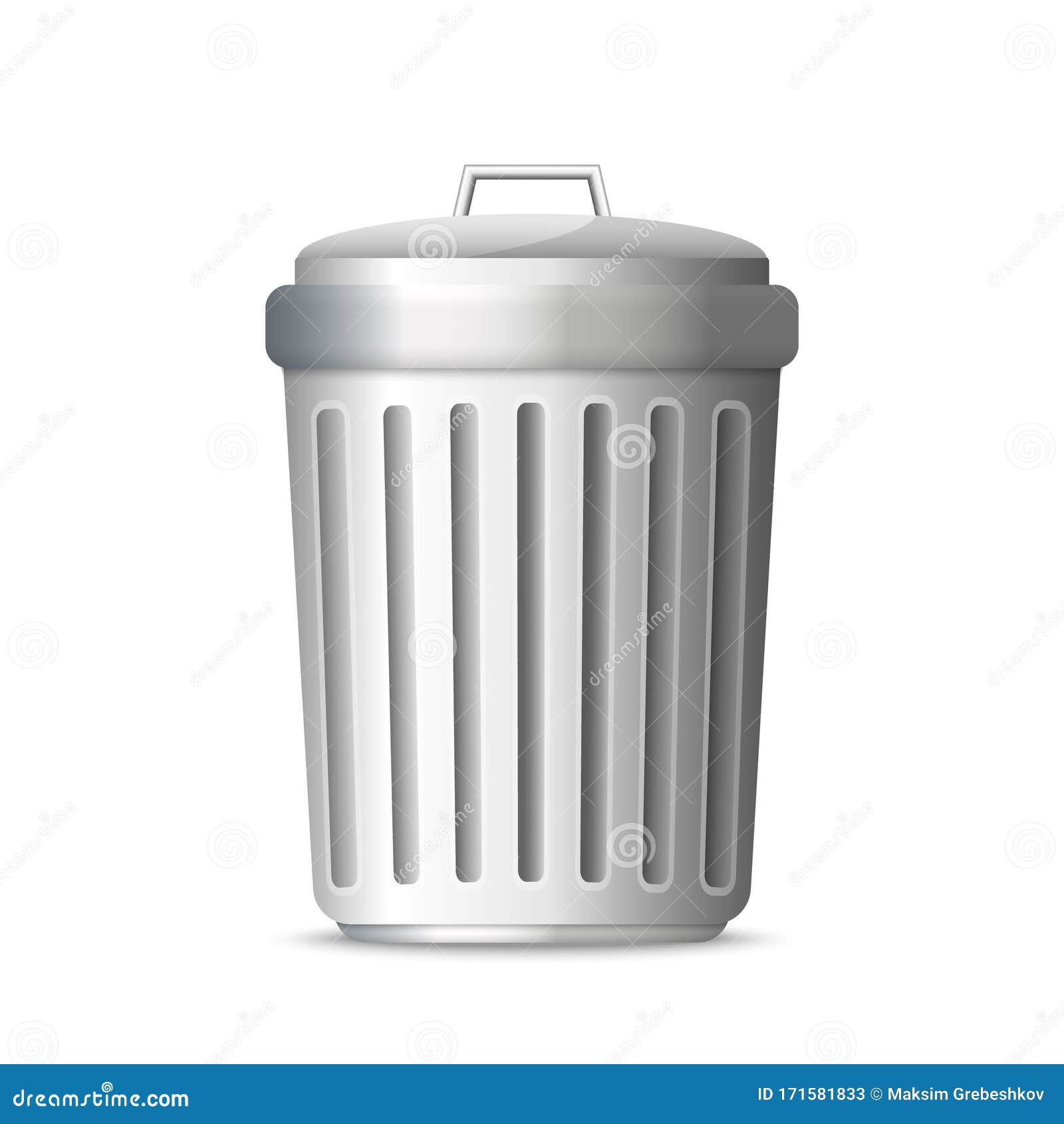 3d realistic trashcan stock illustration. Illustration of line - 171581833