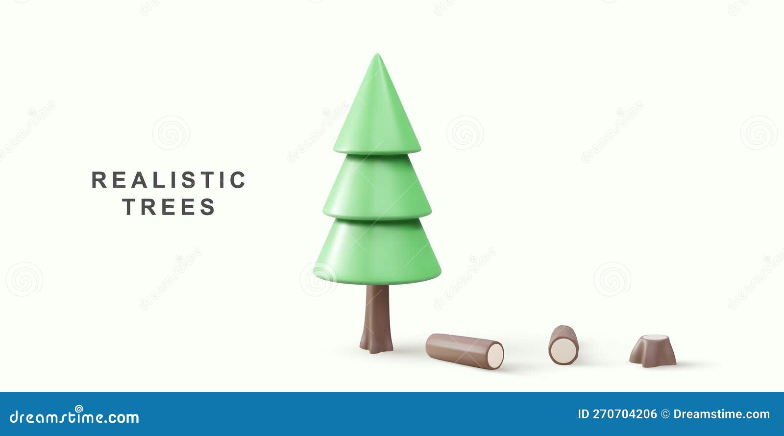 3d Realistic Trees. Vector Illustration Stock Vector - Illustration of ...