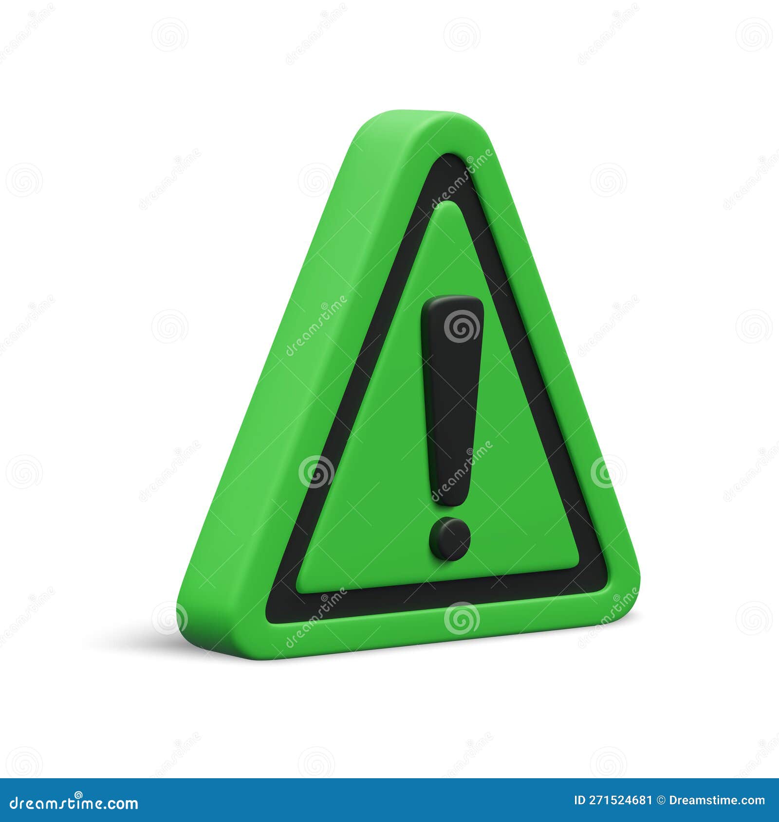 3d Realistic Triangle Warning Sign with Exclamation Mark Isolated on ...