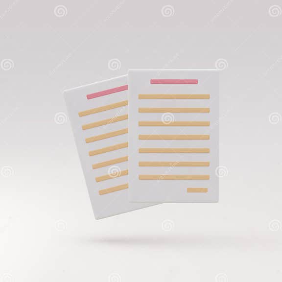 3d Realistic Two Documents Icon. Vector Illustration Stock Vector ...