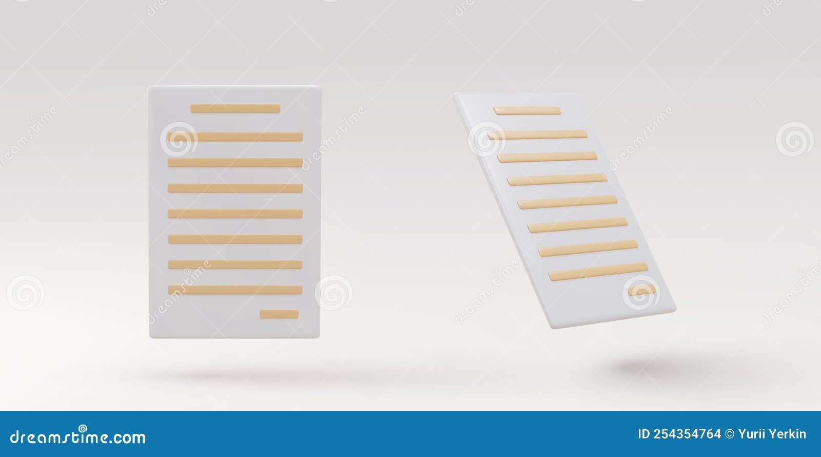 3d Realistic Two Documents Icon. Vector Illustration Stock Vector ...