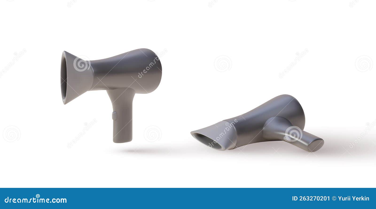 3d Realistic Two Hair Dryer Machines. Vector Illustration Stock Vector ...